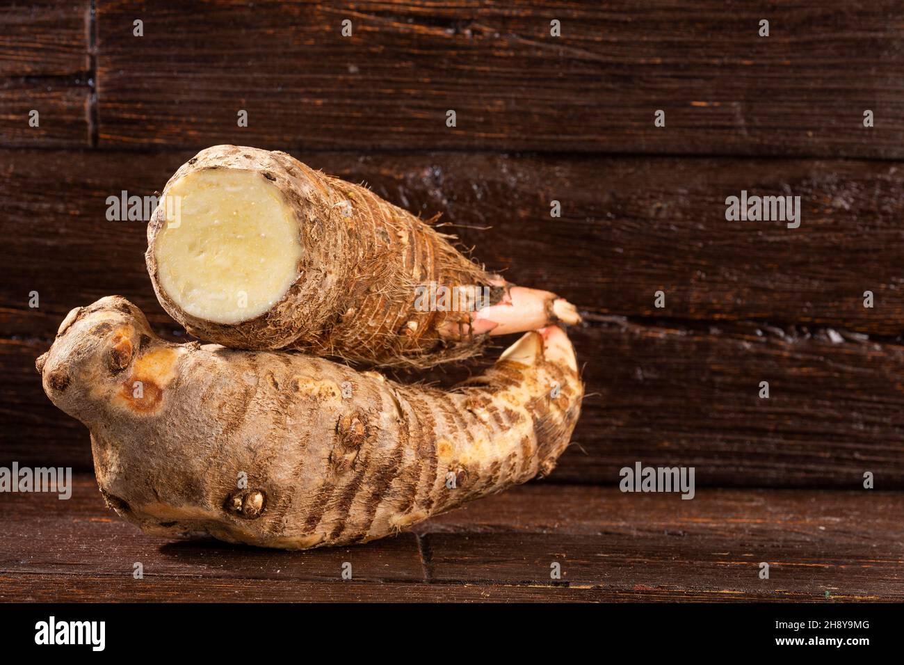 Organic Colocasia esculenta root - Healthy food Stock Photo - Alamy