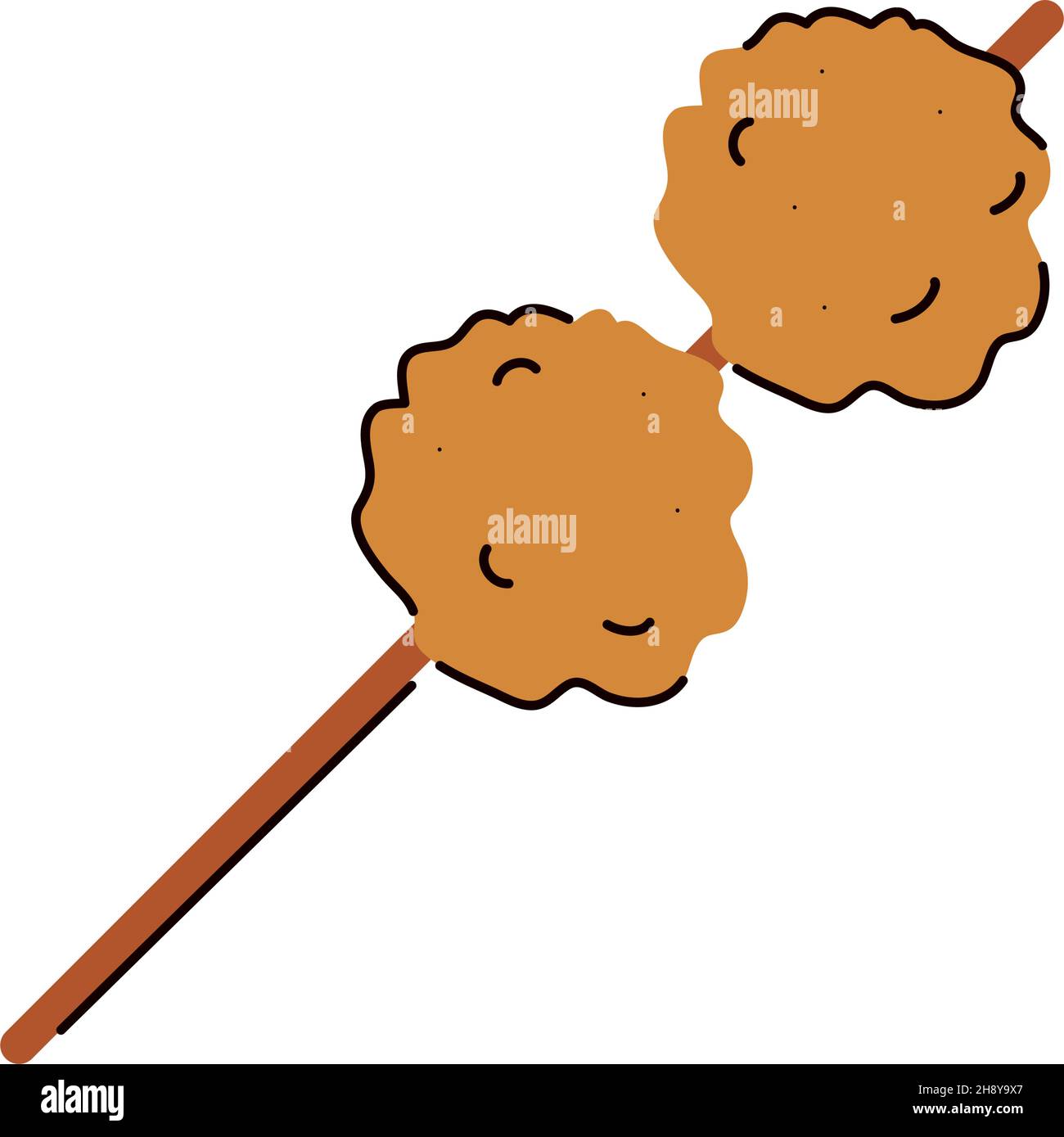 fried food in stick Stock Vector Image & Art - Alamy