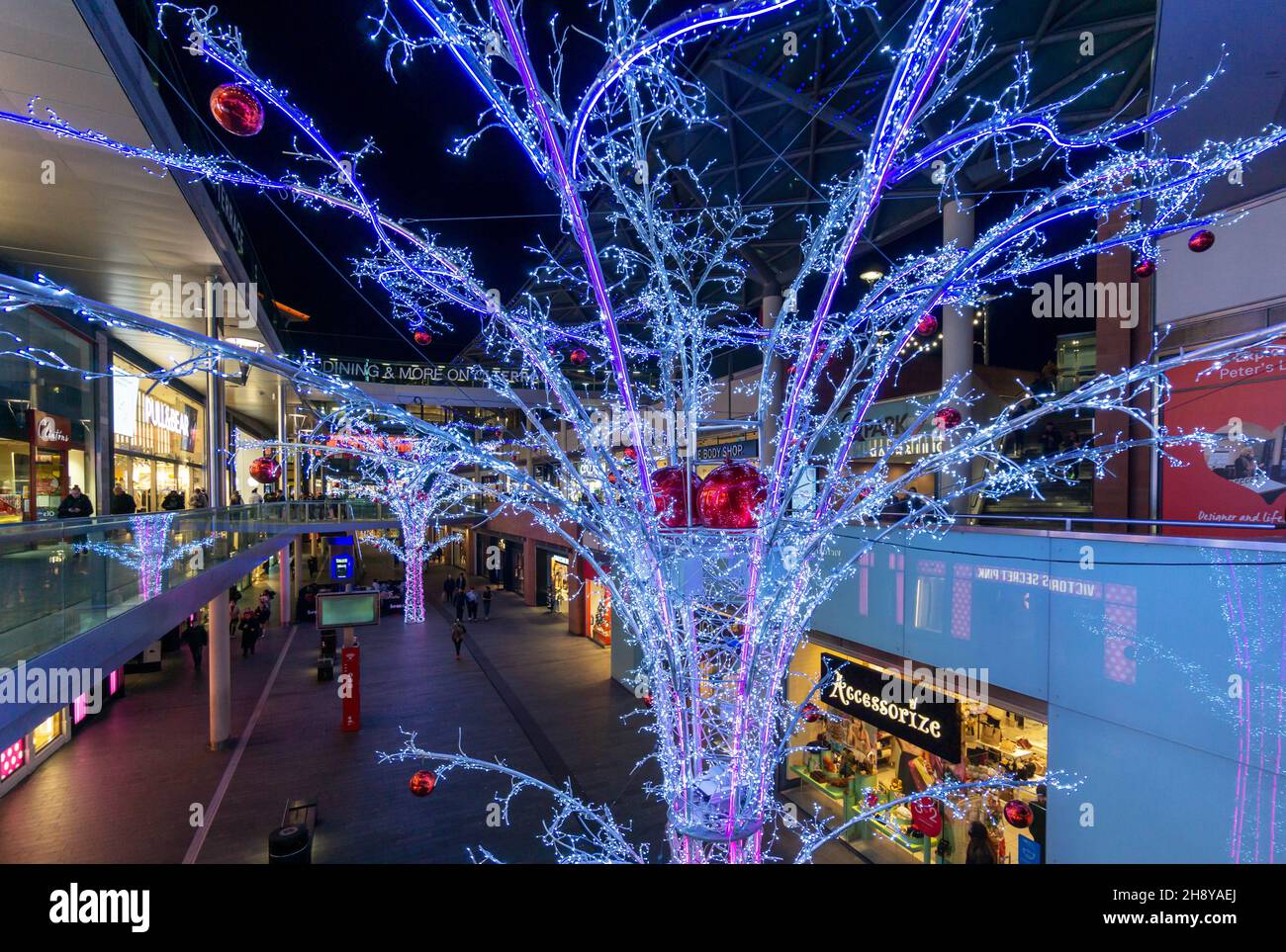 Trees of colorful lights provide Christmas cheer in Liverpool ONE ...