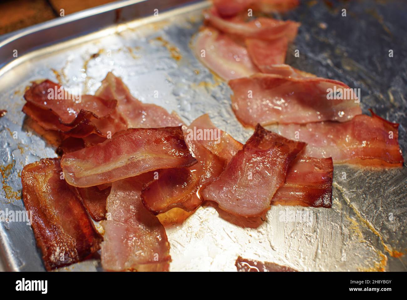 Close up bacon slices grilled hi-res stock photography and images - Alamy