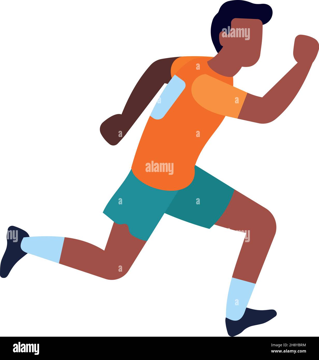 Running young man prepare for sprint run. Sport training concept ...