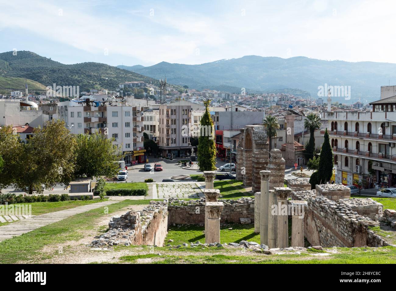 Selçuk, Turkey; November 11th 2021: Ancient roman ruins in Selçuk town ...
