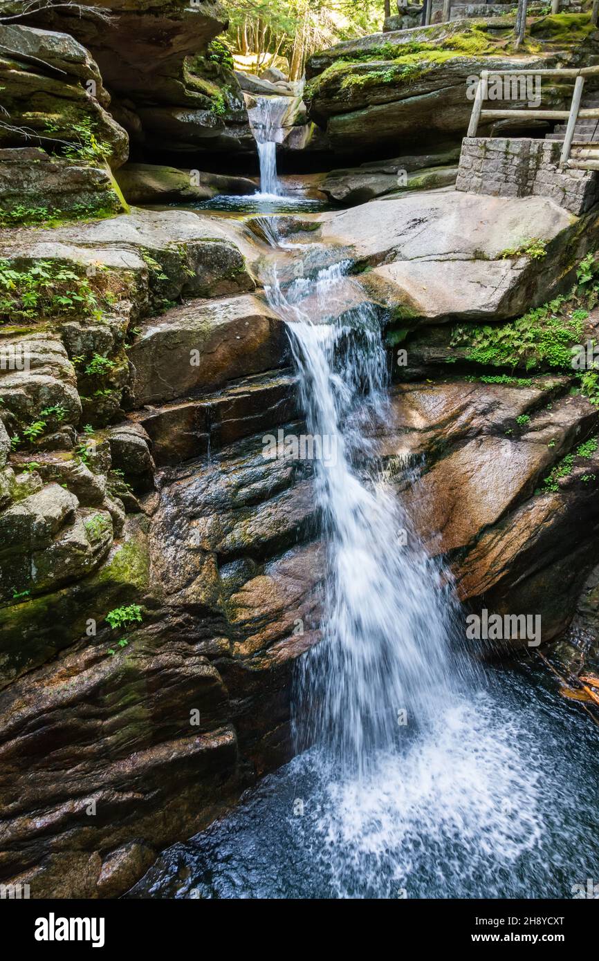 Sabbaday Falls waterfall in the White Mountain National Forest in New ...