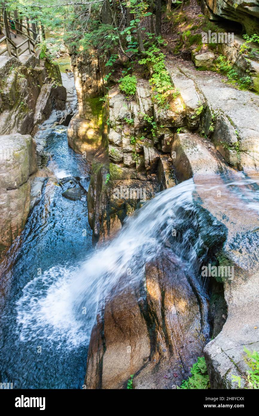 Sabbaday Falls waterfall in the White Mountain National Forest in New ...