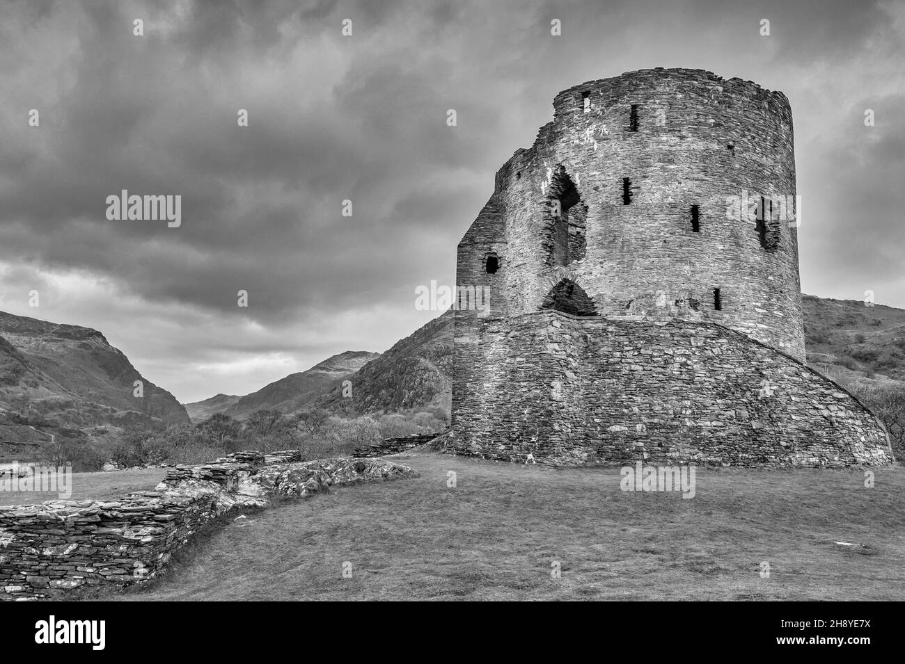 This is the 13th century medieval-round tower fortress of Dolbadarn ...