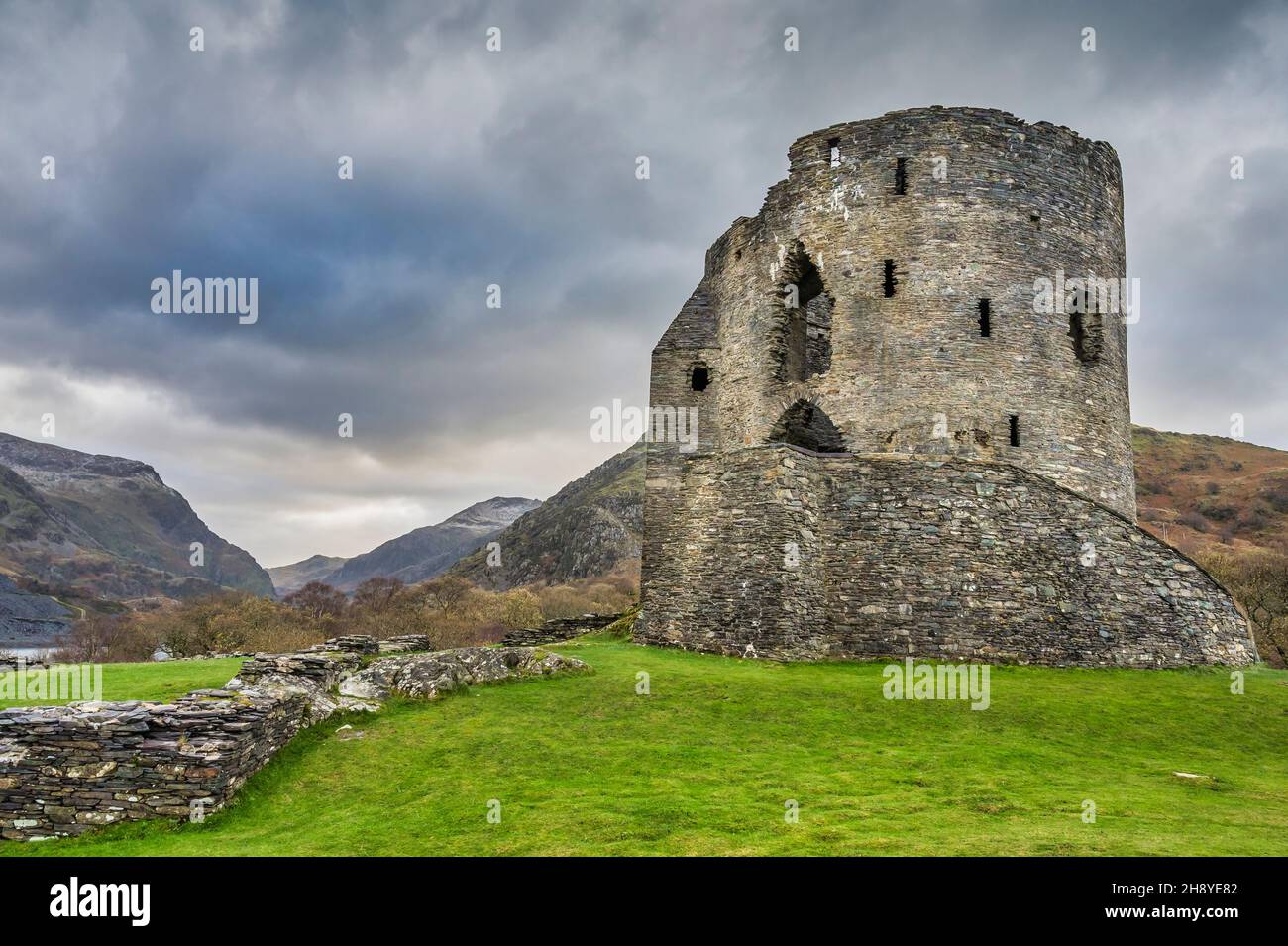 This is the 13th century medieval-round tower fortress of Dolbadarn ...