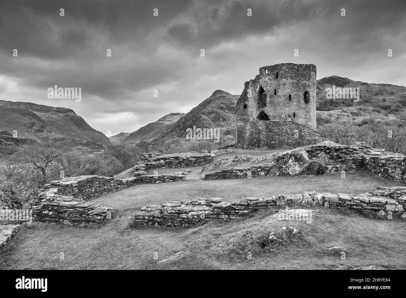 This is the 13th century medieval-round tower fortress of Dolbadarn ...