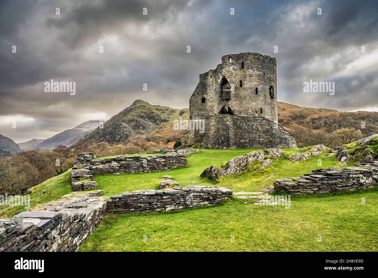 This is the 13th century medieval-round tower fortress of Dolbadarn ...