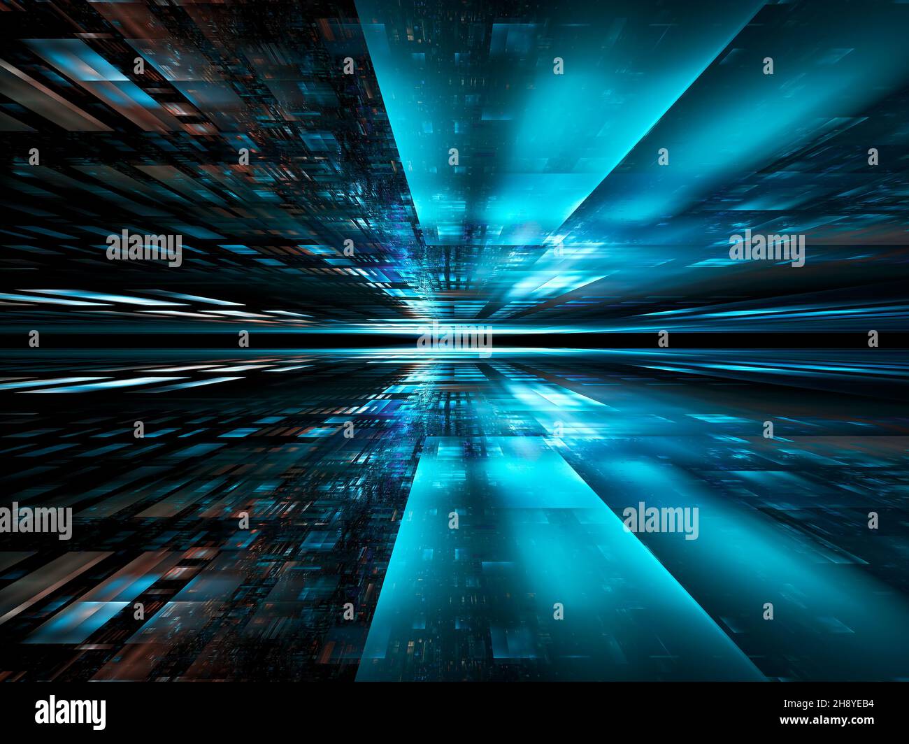 Simple fractal perspective background - abstract 3d illustration Stock ...