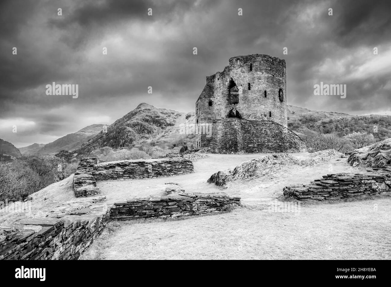 This is the 13th century medieval-round tower fortress of Dolbadarn ...