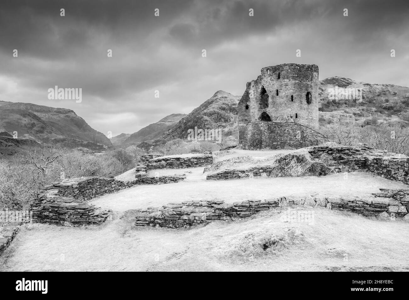 This is the 13th century medieval-round tower fortress of Dolbadarn ...