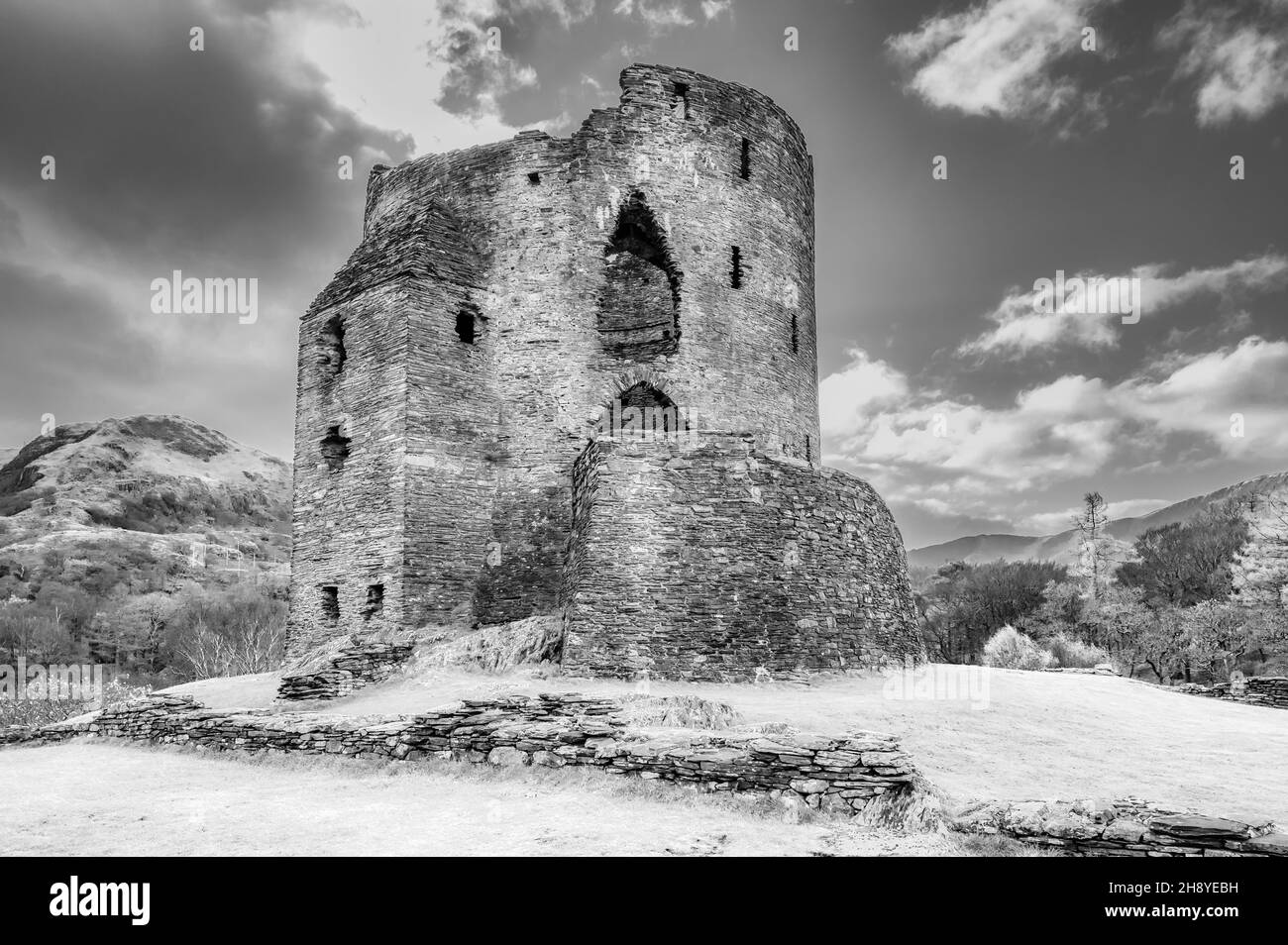 This is the 13th century medieval-round tower fortress of Dolbadarn ...