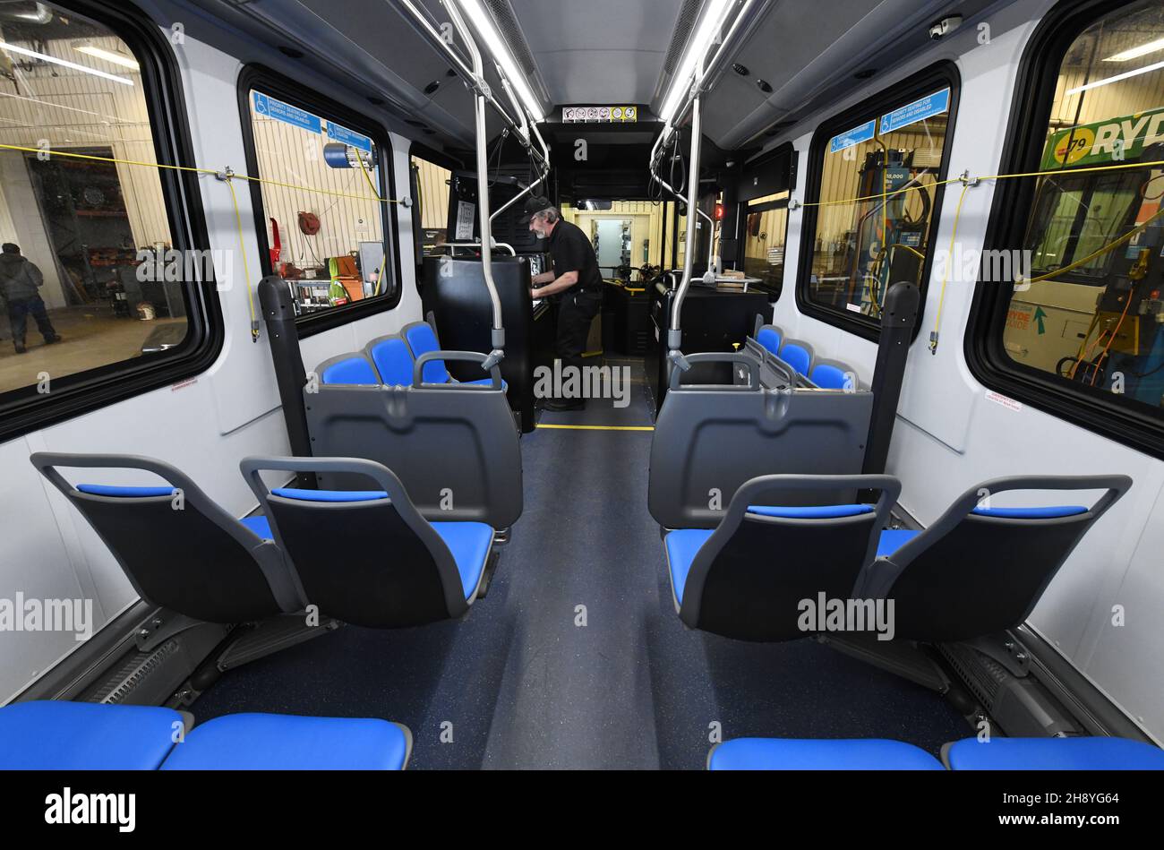 Racine, Wisconsin, USA. 2nd Dec, 2021. KEVIN RUMBAUGH works on the GPS ...