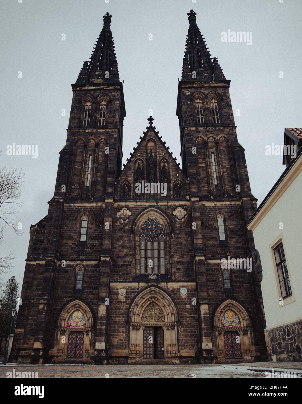 Scenic shot of the historical fort in Prague named Vyeehrad, Czech ...