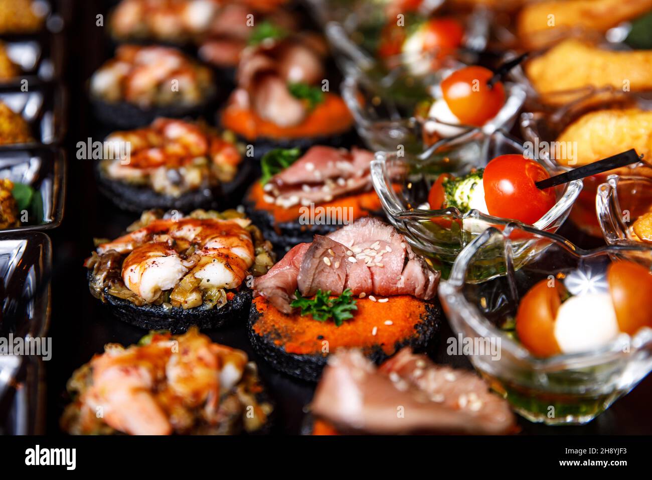 Delicious canapes platter food Stock Photo - Alamy