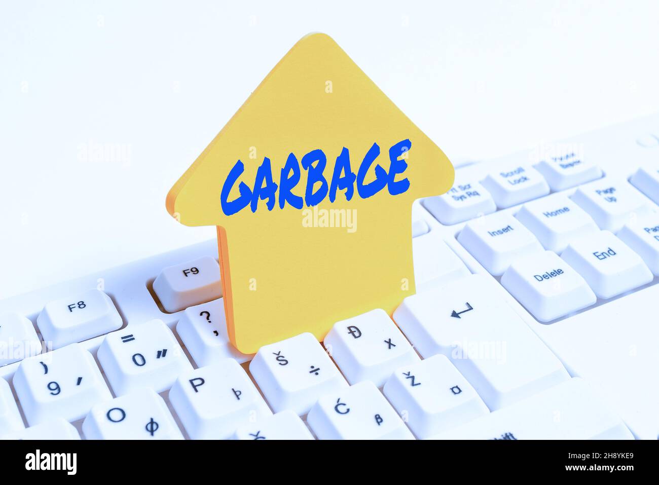 Sign displaying Garbage. Concept meaning waste material or unwanted ...