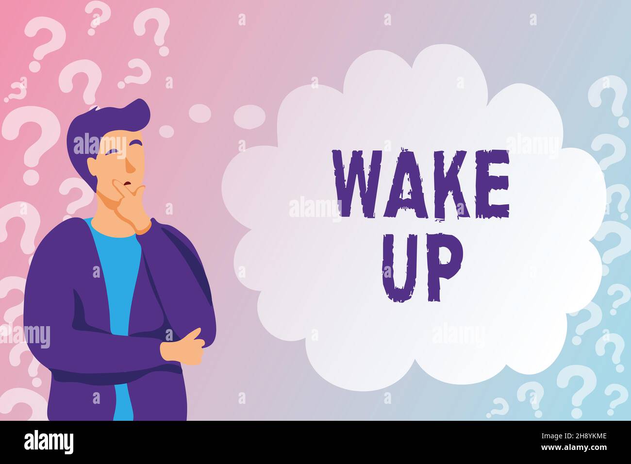 Hand writing sign Wake Up. Concept meaning an instance of a person ...