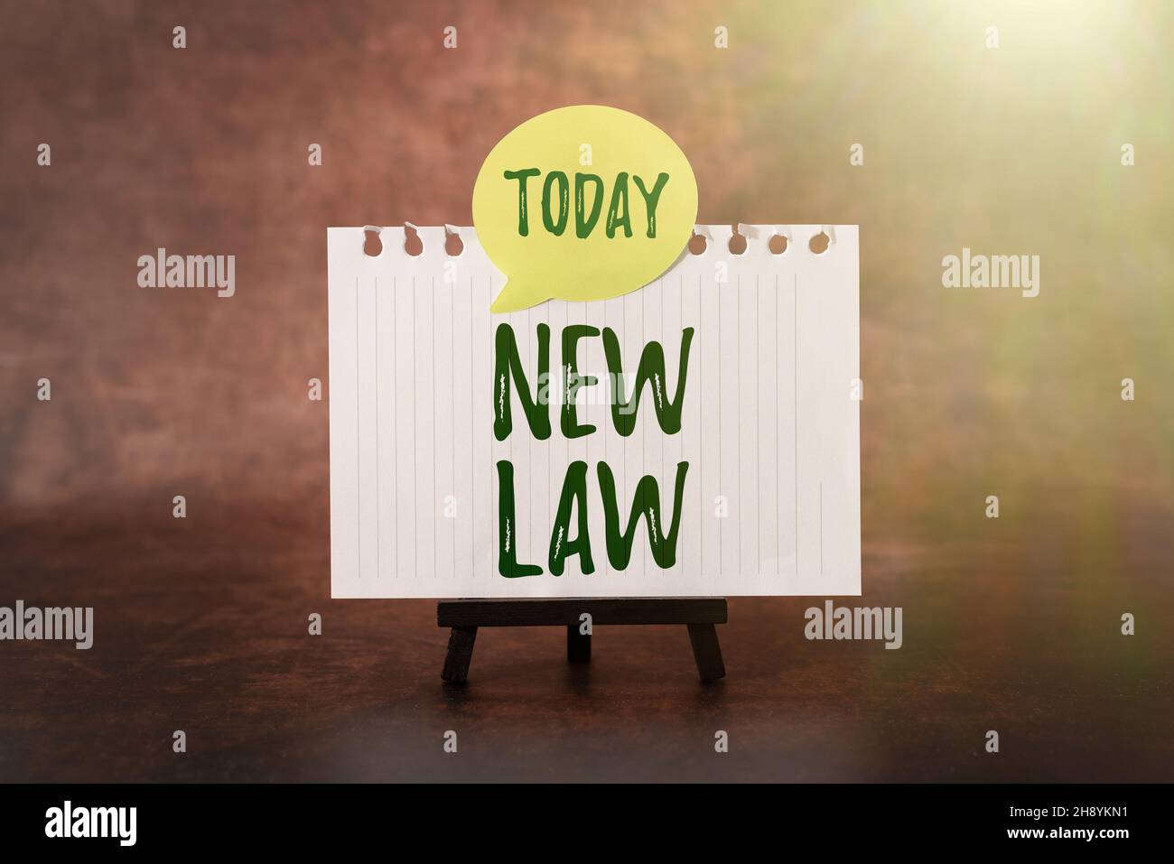 Sign displaying New Law. Concept meaning system of rules that enforced ...