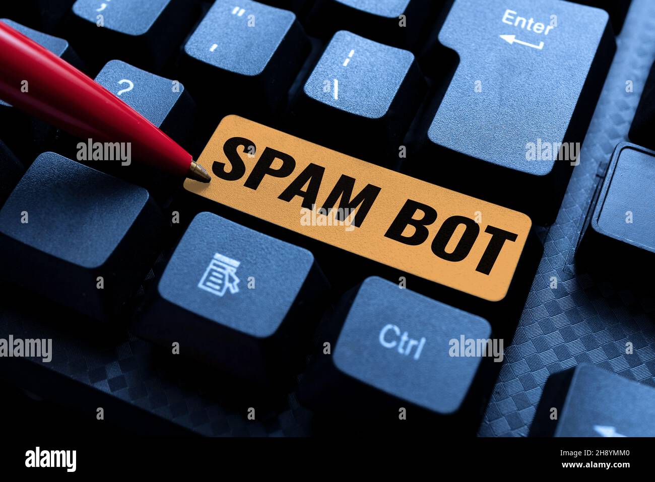 Conceptual display Spam Bot. Business overview autonomous program on ...