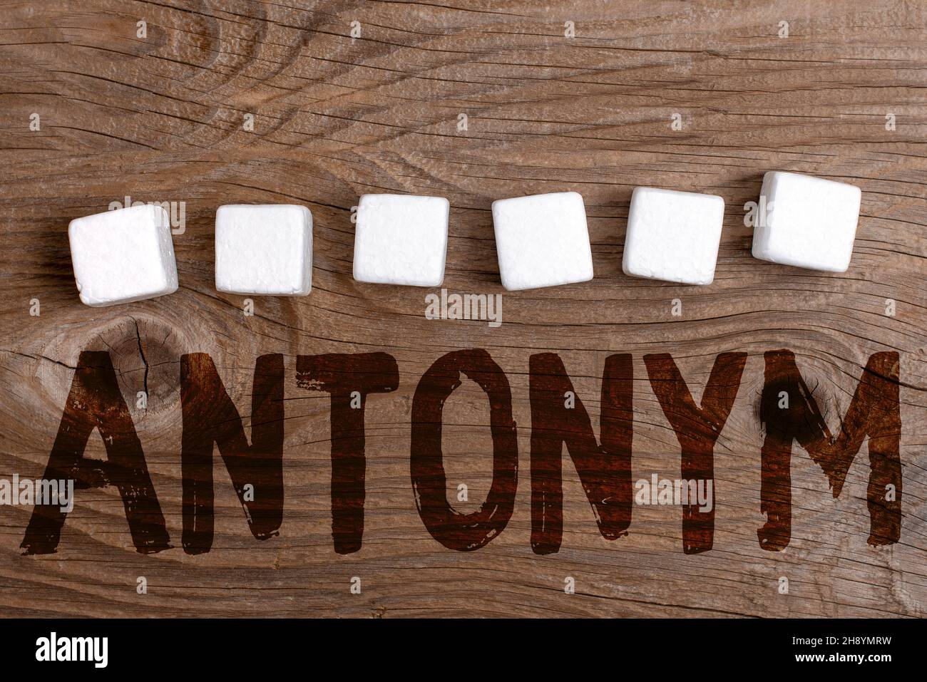 Text caption presenting Antonym. Concept meaning word or phrase whose ...