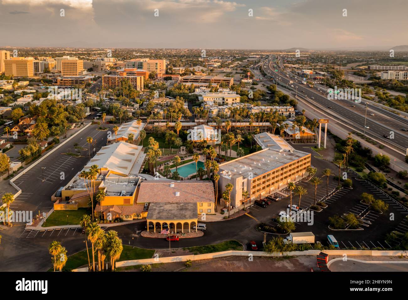 Hotel Tucson City Center next to freeway Stock Photo - Alamy