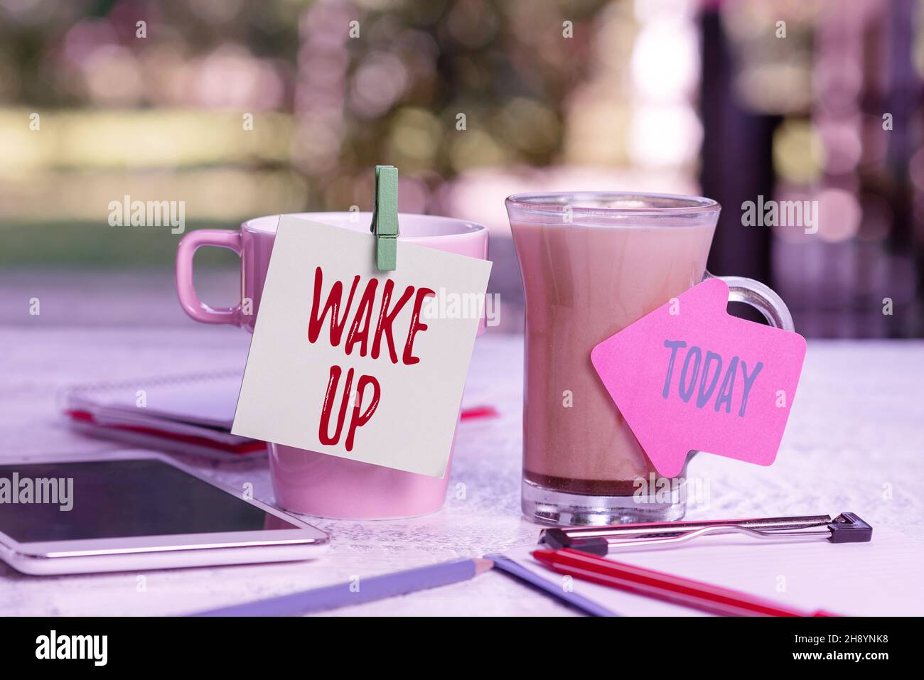 Handwriting text Wake Up. Internet Concept an instance of a person ...