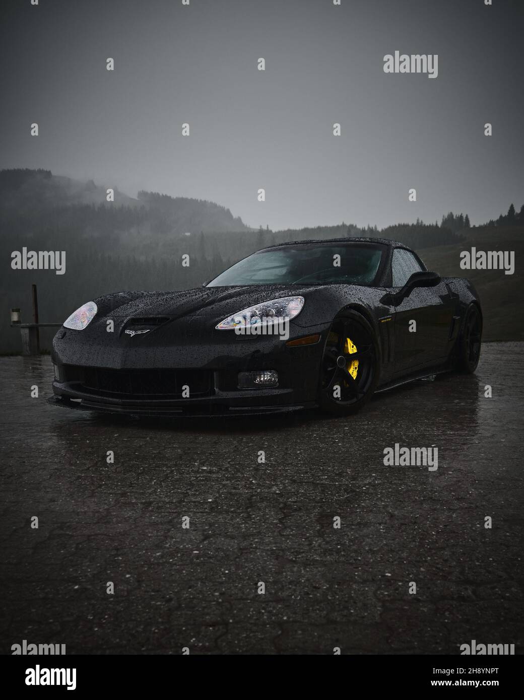BERN, SWITZERLAND - May 16, 2020: A scenic shot of a Chevrolet Corvette ...