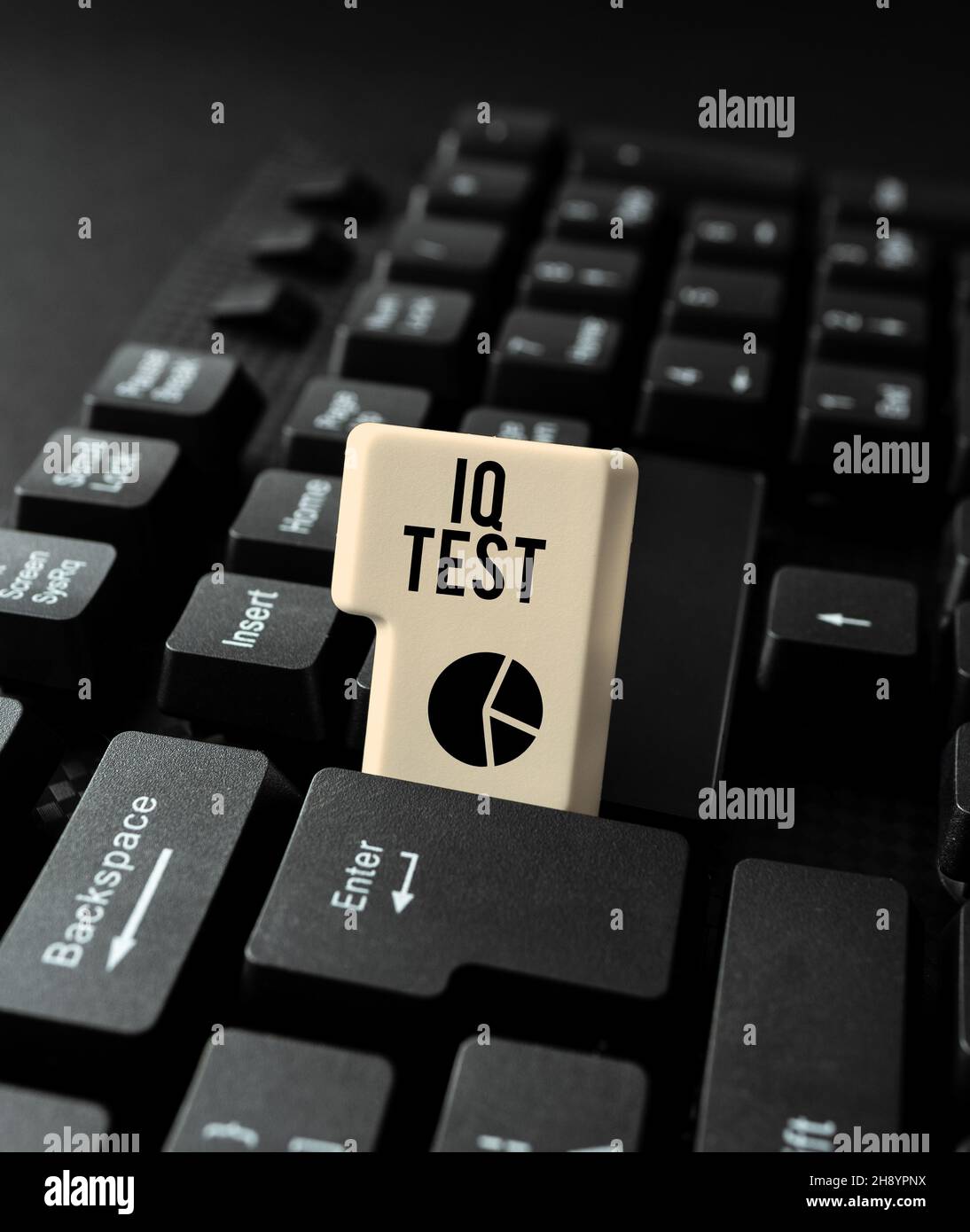Text caption presenting Iq Test. Conceptual photo attempt to measure ...