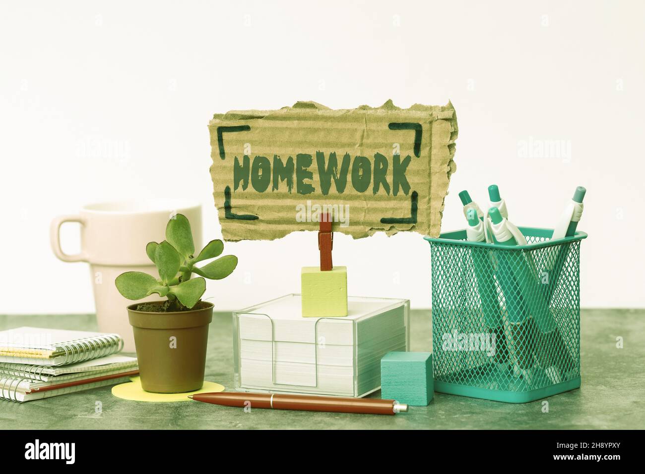 Conceptual caption Homework. Word for schoolwork assigned to be done ...