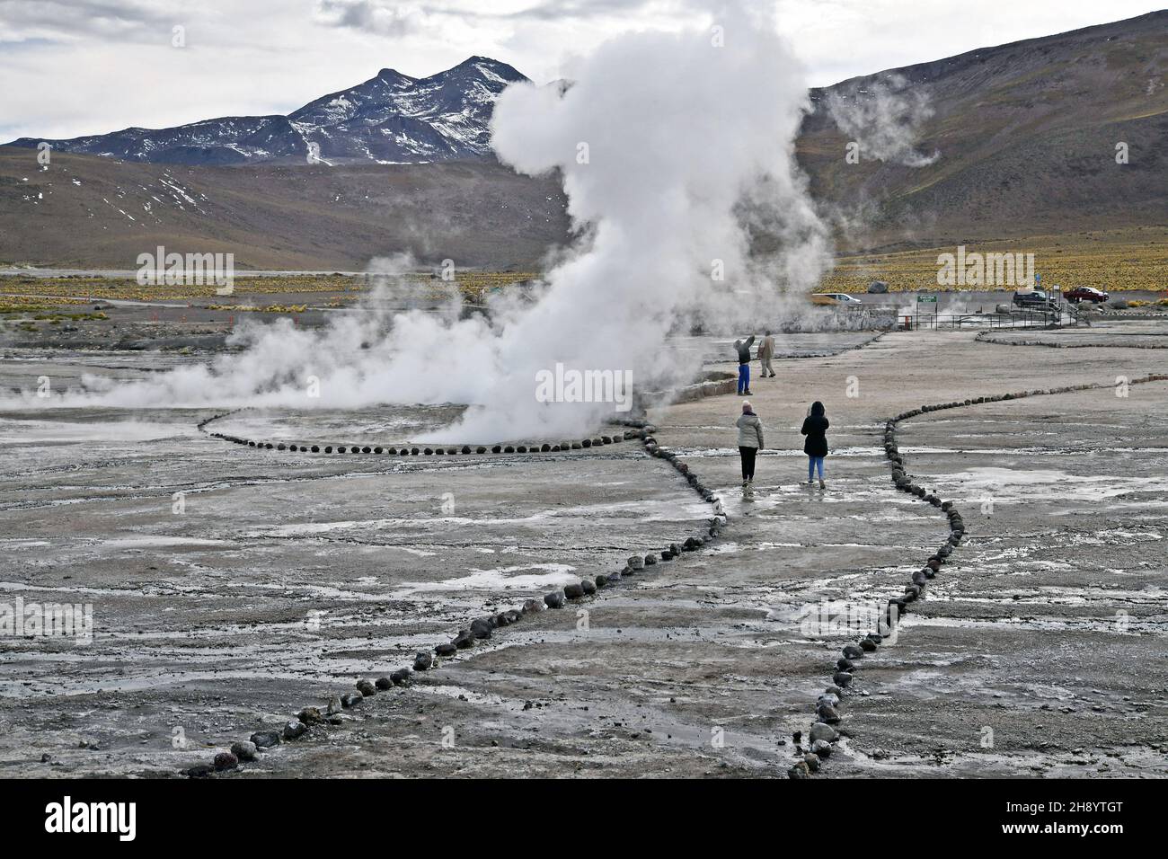 Steaming hot springs on the Atacama desert in Chile, South America ...