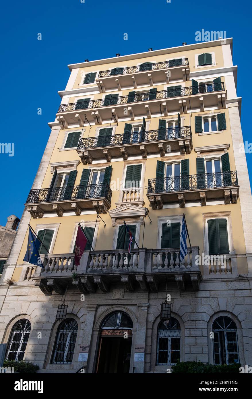 historic hotel Cavlieri in Old Town Corfu that once belonged to Count ...