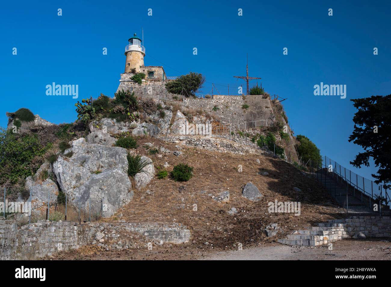 pathway and trail up to the lighthouse on the Castel a Terra located ...