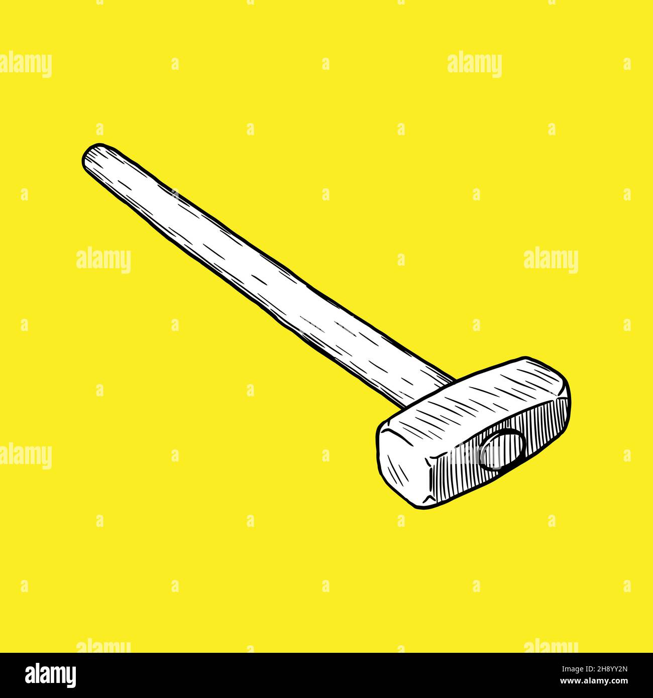 illustration of hammer. Hand drawn. - Vector Stock Vector Image & Art ...