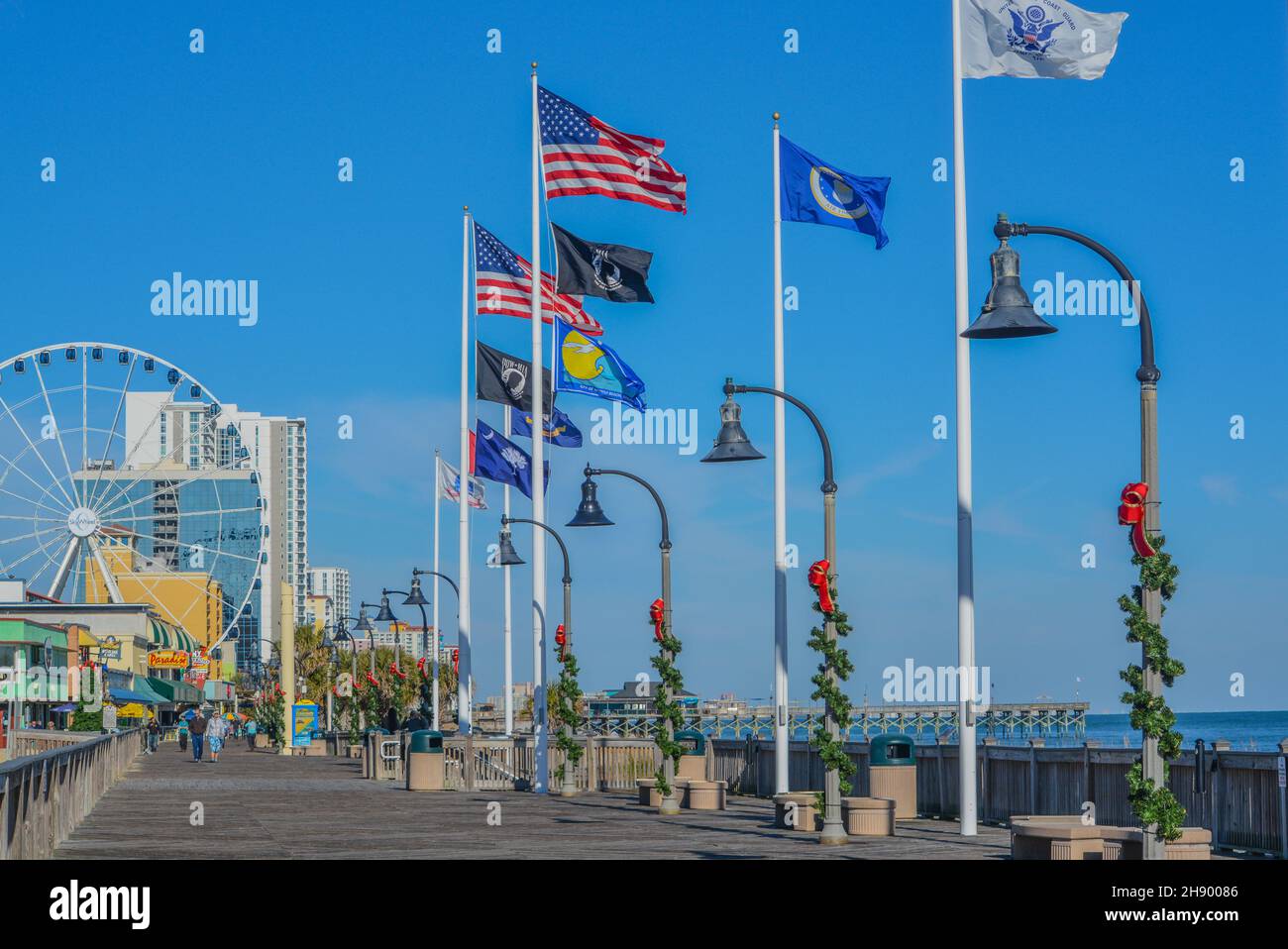 The Boardwalk of Myrtle Beach on the Atlantic Ocean in South Carolina ...