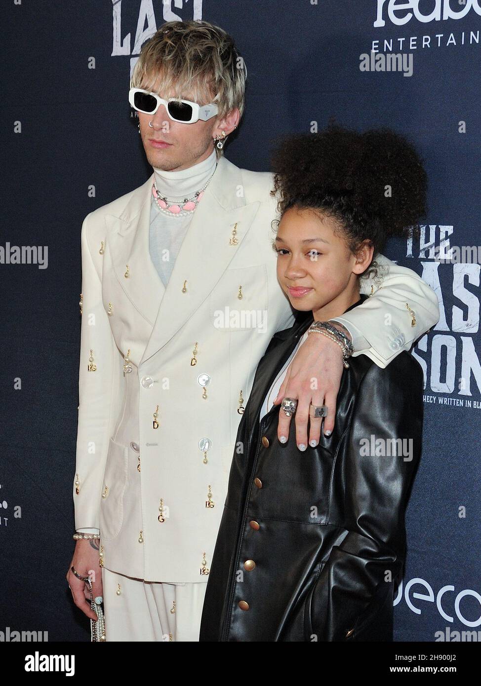 New York, USA. 02nd Dec, 2021. L-R: Colson Baker (Machine Gun Kelly) and Casie Baker attend the ...