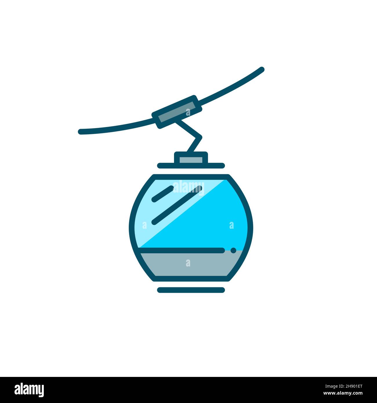 Cable car way to mountains Stock Vector Images - Alamy