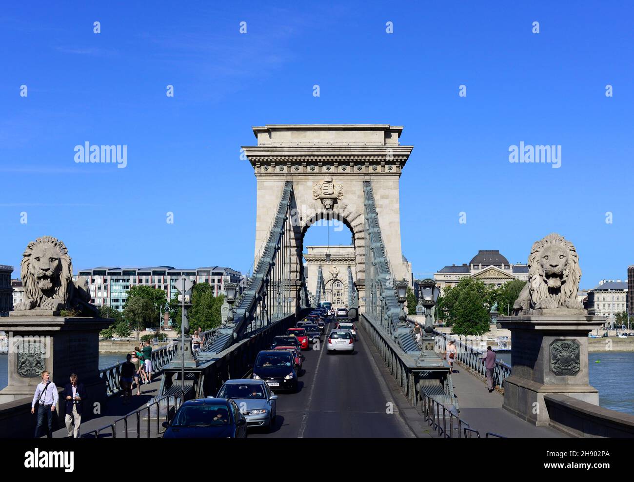 Széchenyi Chain Bridge in Budapest, Hungary Stock Photo - Alamy