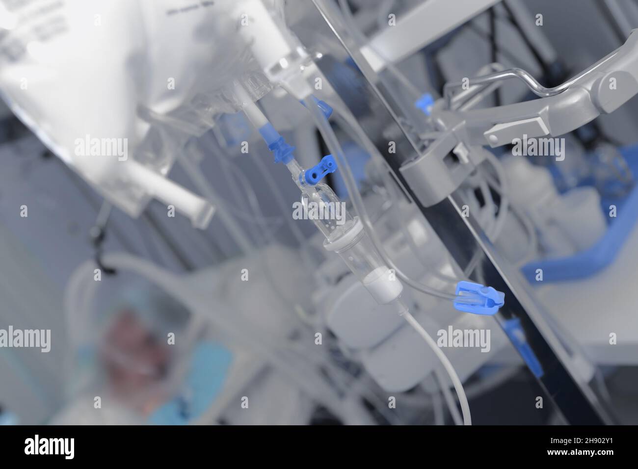 Intensive treatment of critical ill patient in the hospital ward Stock ...