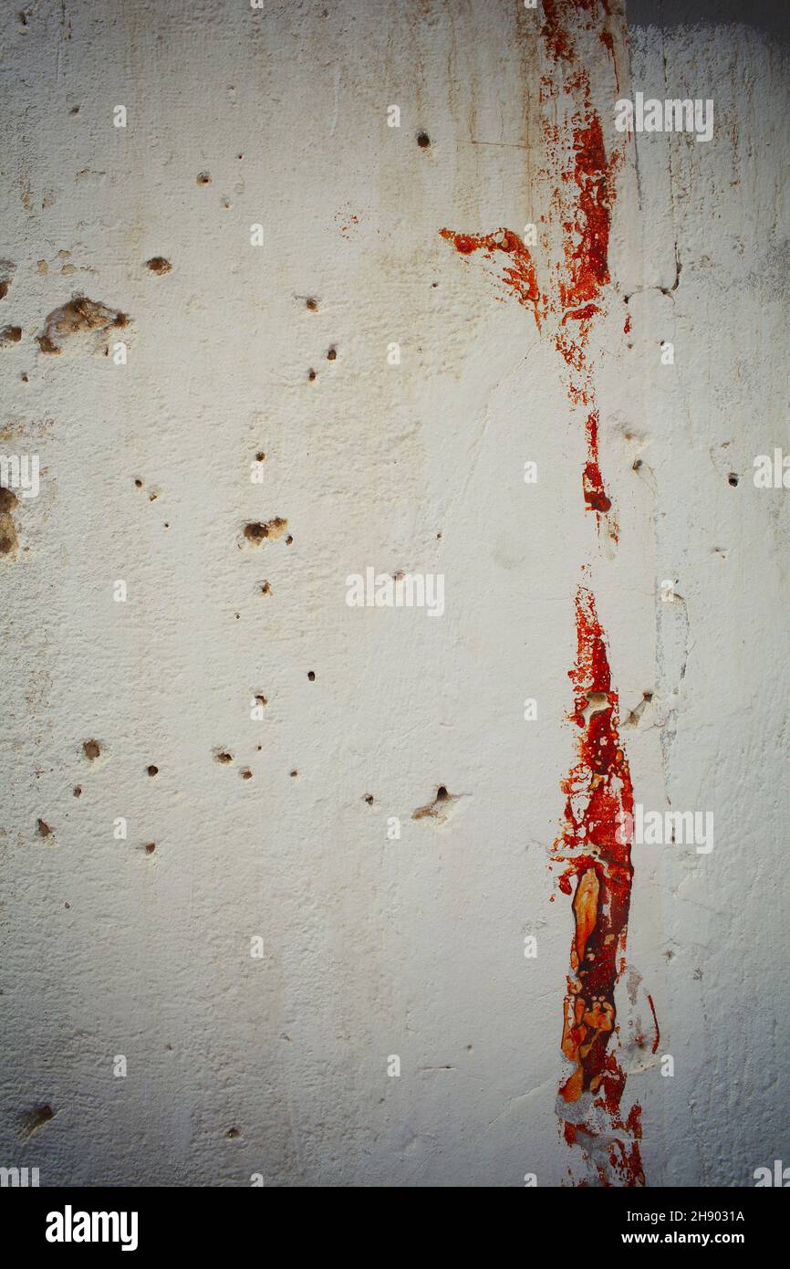 Blood on the house wall hi-res stock photography and images - Alamy