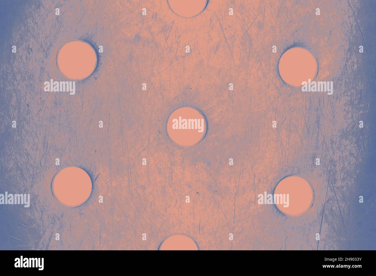 Red-hot metallic mesh with round holes, textured background with space ...