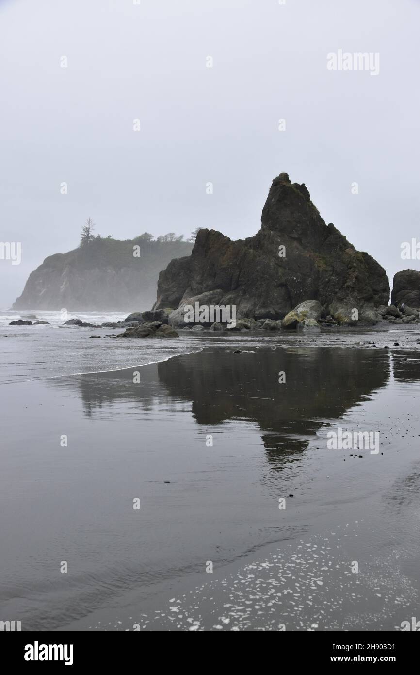 Ruby Beach on the Pacific Ocean in the Olympic National Park on a Foggy ...