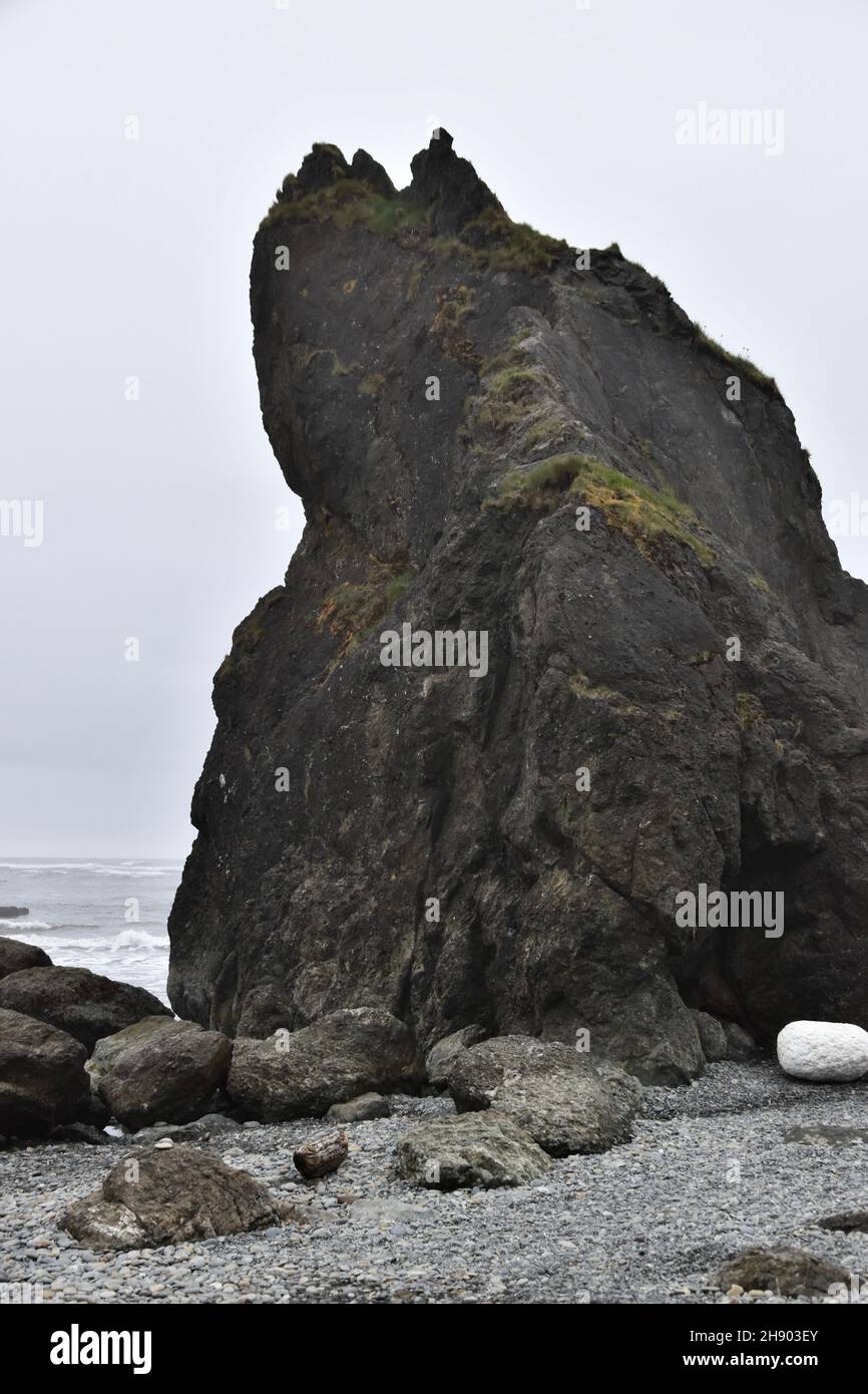 Ruby Beach on the Pacific Ocean in the Olympic National Park on a Foggy ...