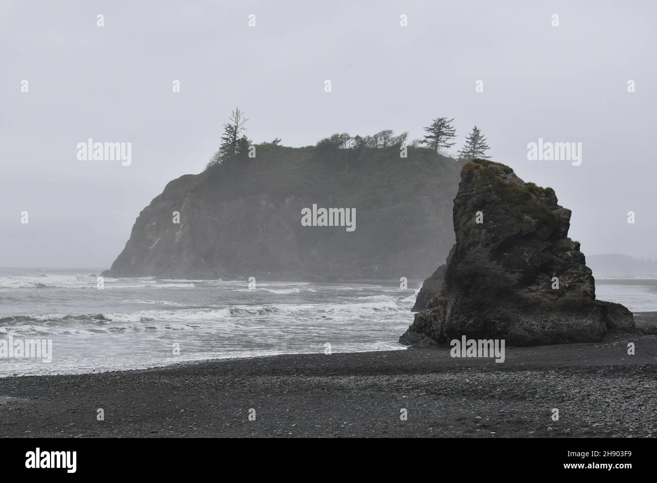 Ruby Beach on the Pacific Ocean in the Olympic National Park on a Foggy ...