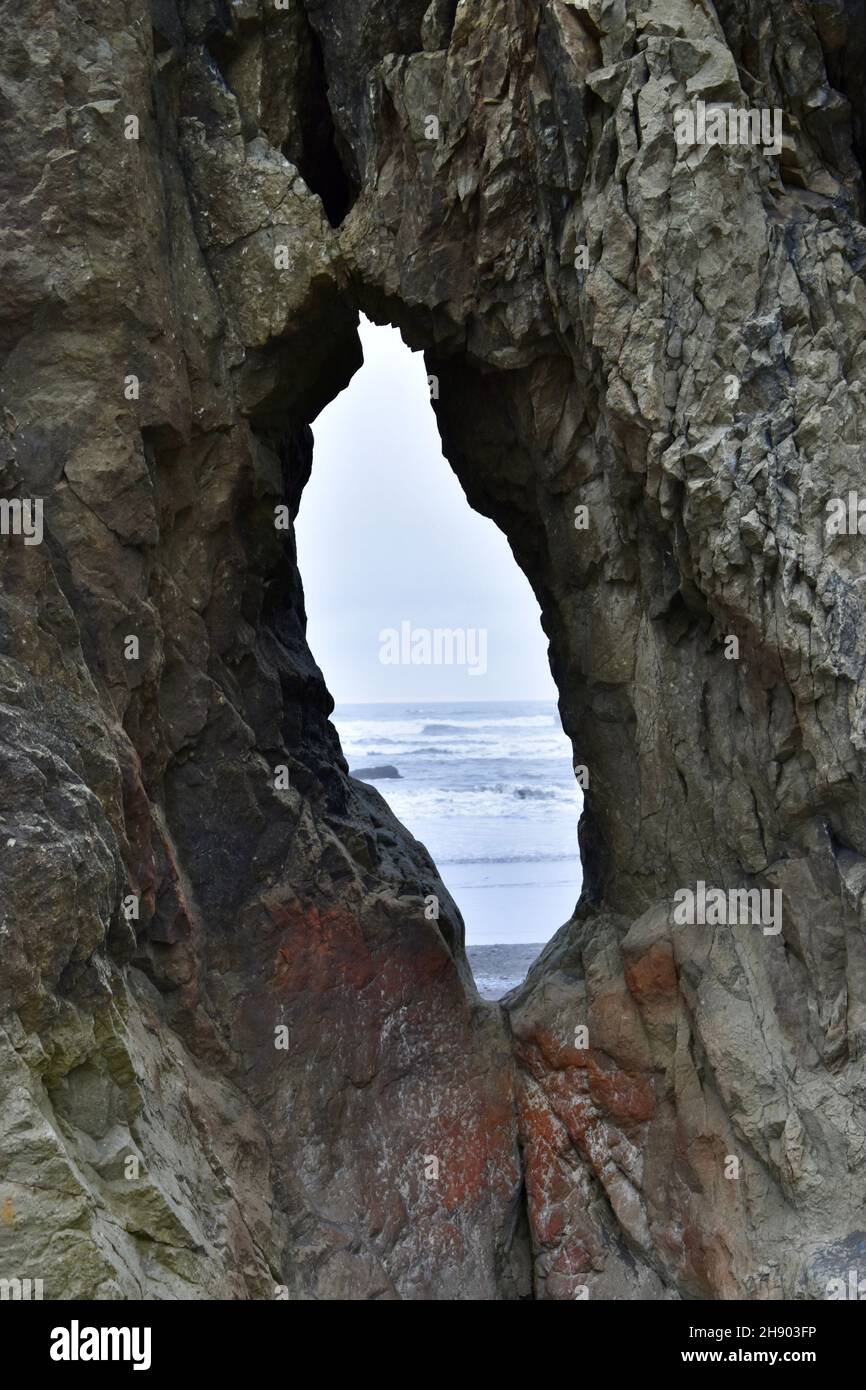 Ruby Beach on the Pacific Ocean in the Olympic National Park on a Foggy ...