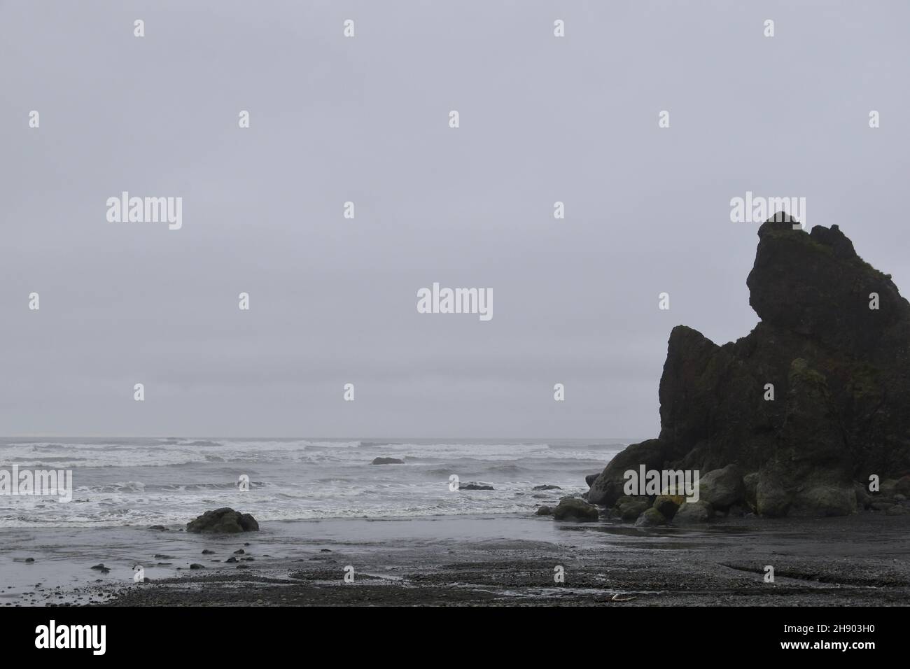 Ruby Beach on the Pacific Ocean in the Olympic National Park on a Foggy ...