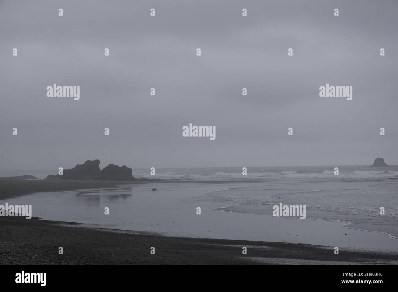 Ruby Beach on the Pacific Ocean in the Olympic National Park on a Foggy ...