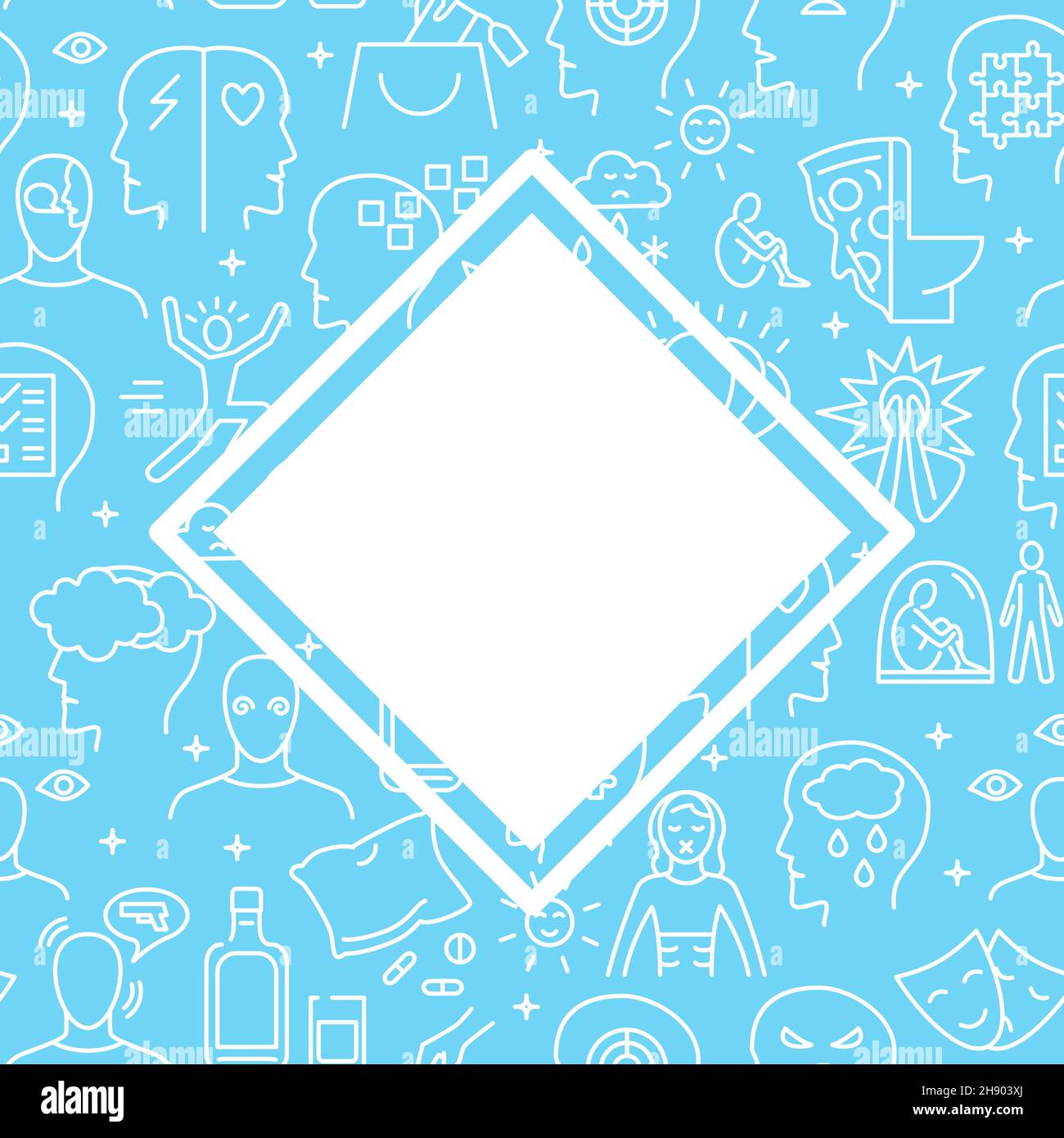 Mental illness poster with place for text. Banner with psychological ...