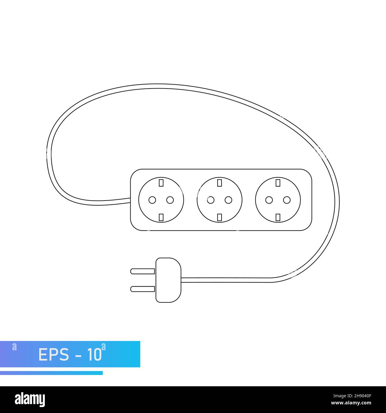 Several sockets for electrical appliances with a cable. Extension cord ...
