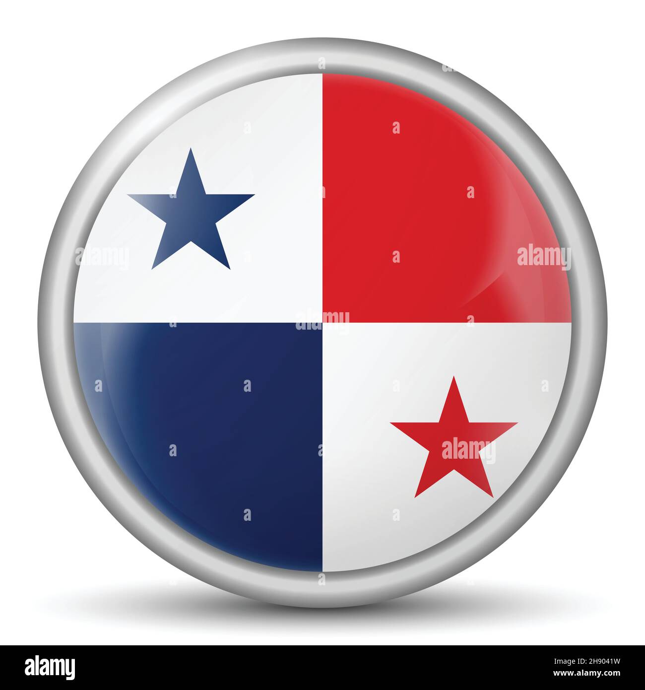 Glass light ball with flag of Panama. Round sphere, template icon ...
