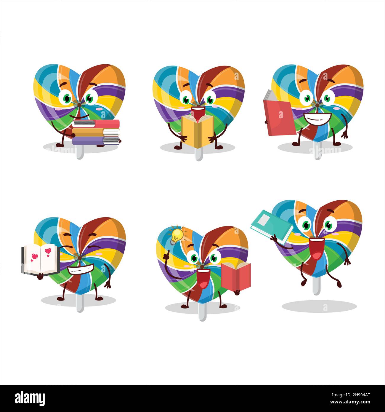 A picture of rainbow love twirl candy cartoon character concept reading ...